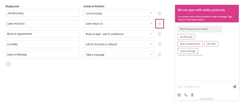 How Do I Remove A Button From The Chat Menu PBHS Support